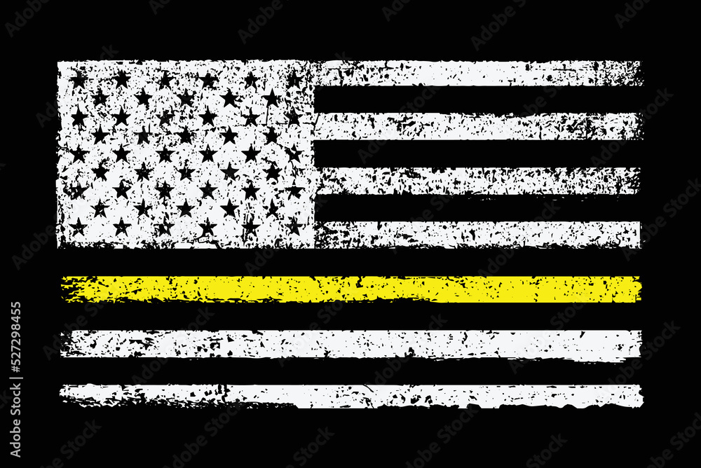 American Flag Yellow Line Design Stock Vector | Adobe Stock