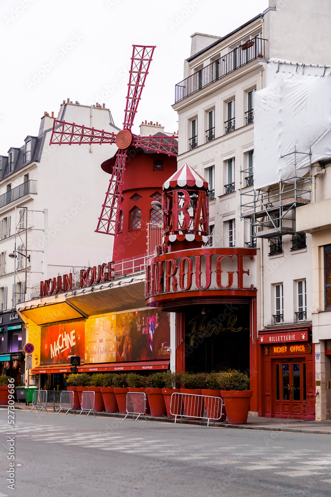Moulin Rouge is an iconic cabaret in Paris, on Boulevard de Clichy, at Place Blanche, Paris ...