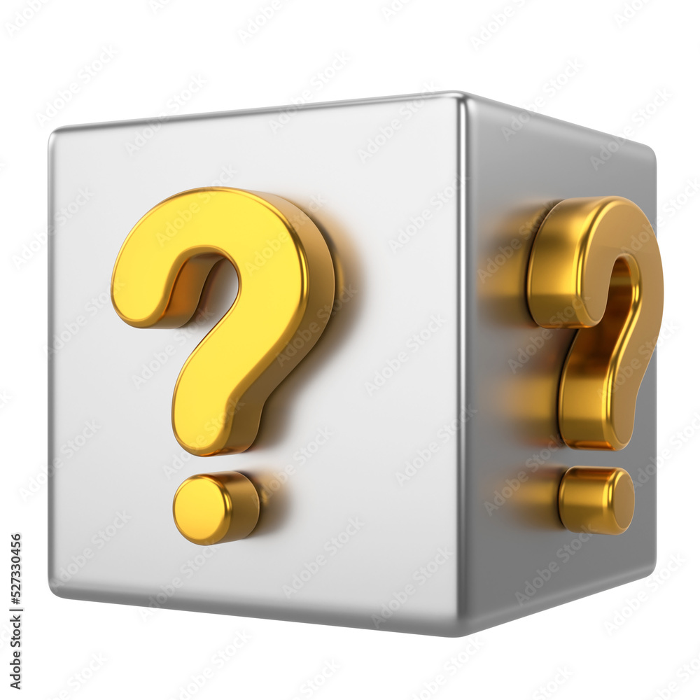 Mystery box. Question mark sign. 3D element. Stock Illustration | Adobe ...