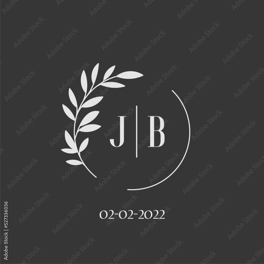 Initial letter JB wedding monogram logo design inspiration Stock Vector ...