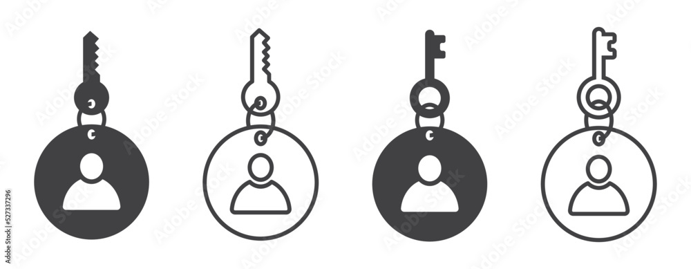 Set of account key icons. Digital login symbols. User with key. Vector ...