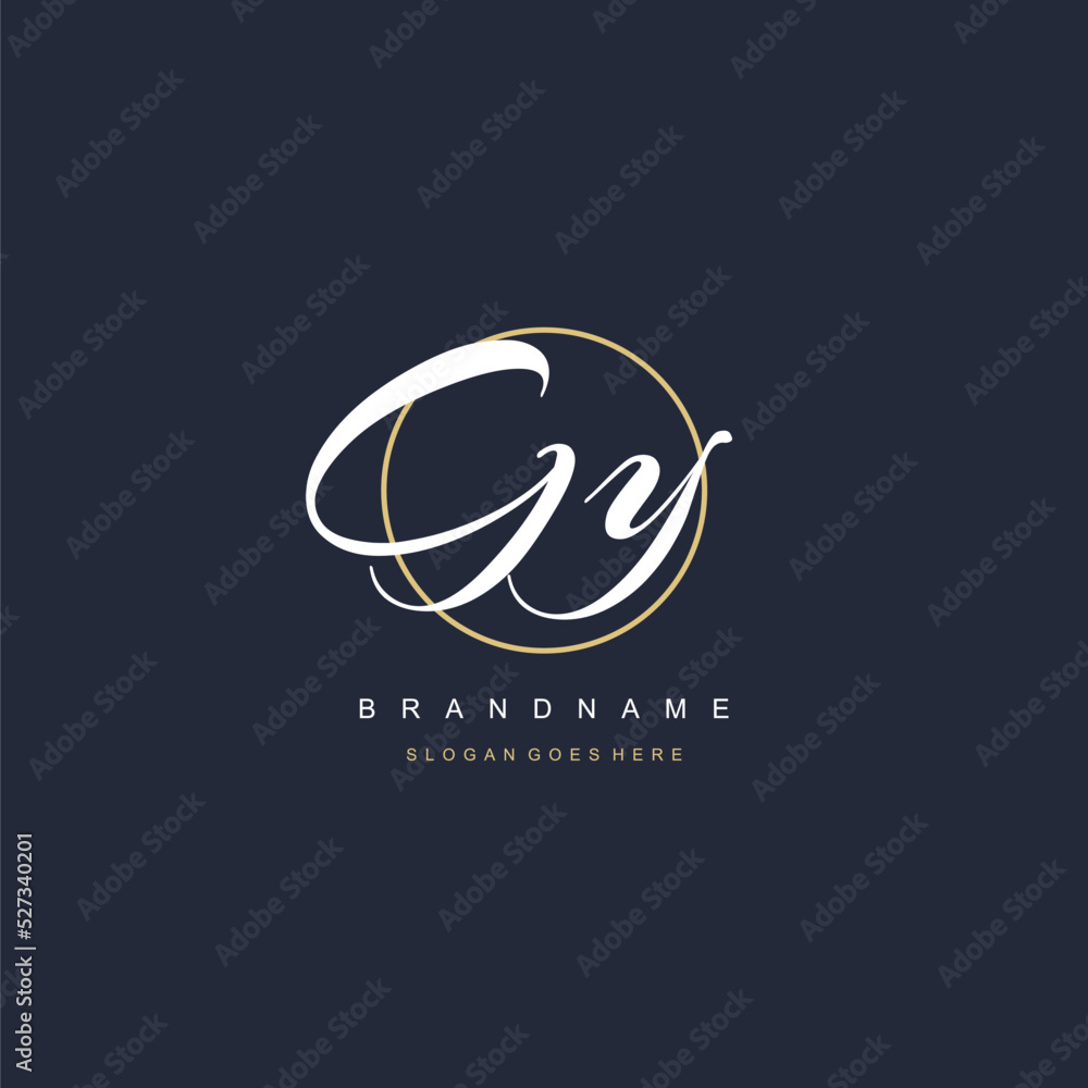 Initial letter GY logo monogram feminine style with circle line design ideas Stock Vector ...