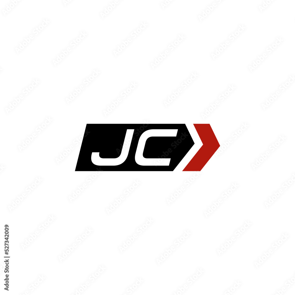 Vetor de Letter JC logo with simple right arrow design ideas do Stock ...