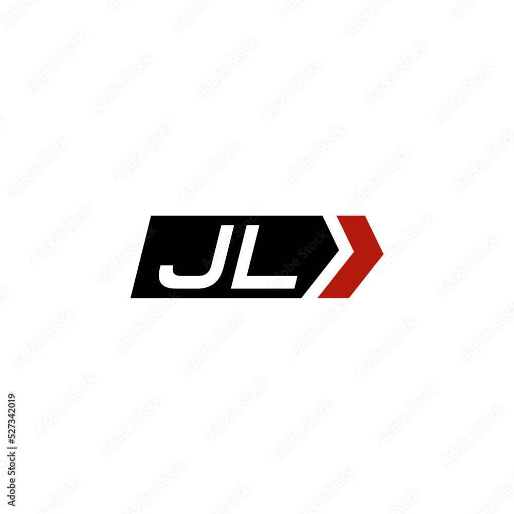 Vetor de Letter JL logo with simple right arrow design ideas do Stock ...