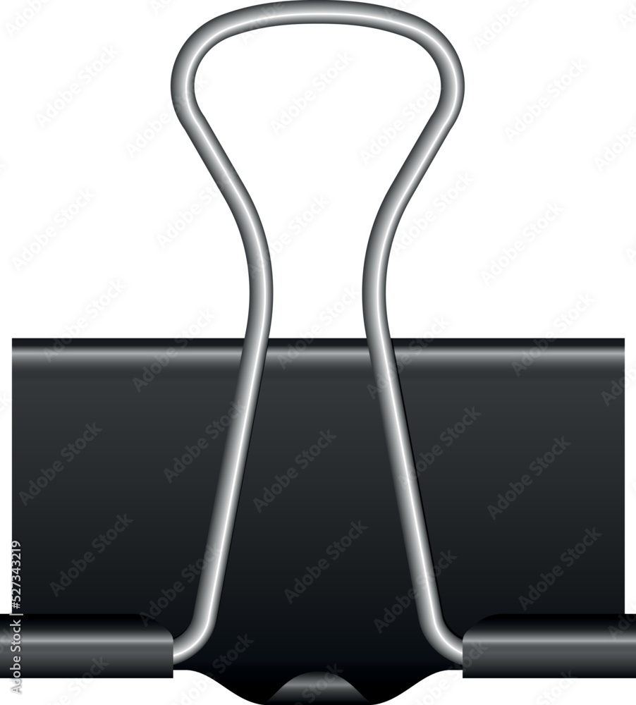 Paper clamp mockup. Realistic binder clip clasp Stock Vector | Adobe Stock