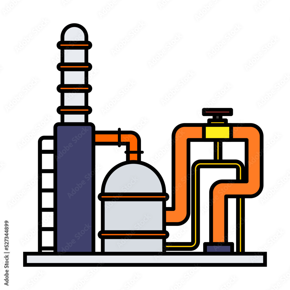 Fluid catalytic cracking Concept, Steam reforming or biotreater Vector ...