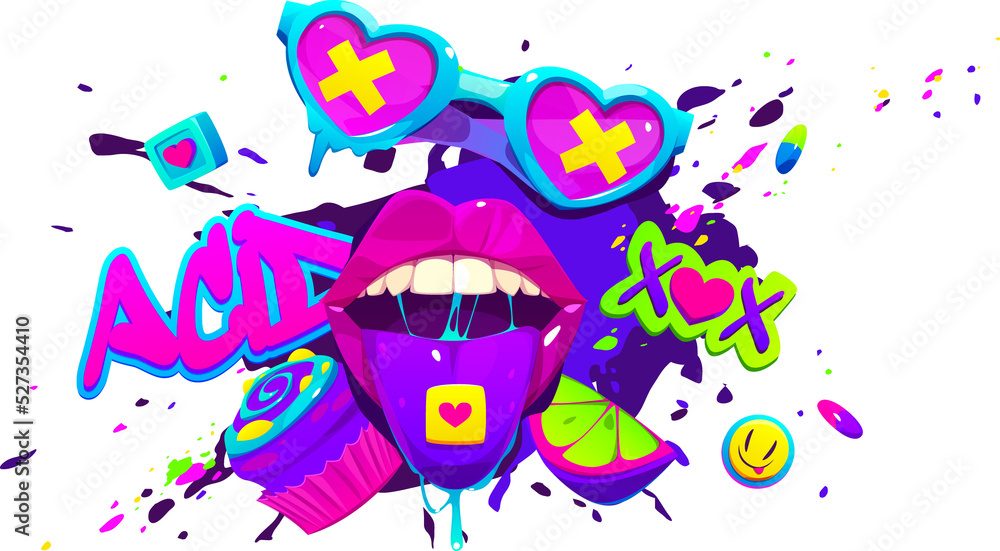 Cartoon psychedelic rave Stock Illustration | Adobe Stock