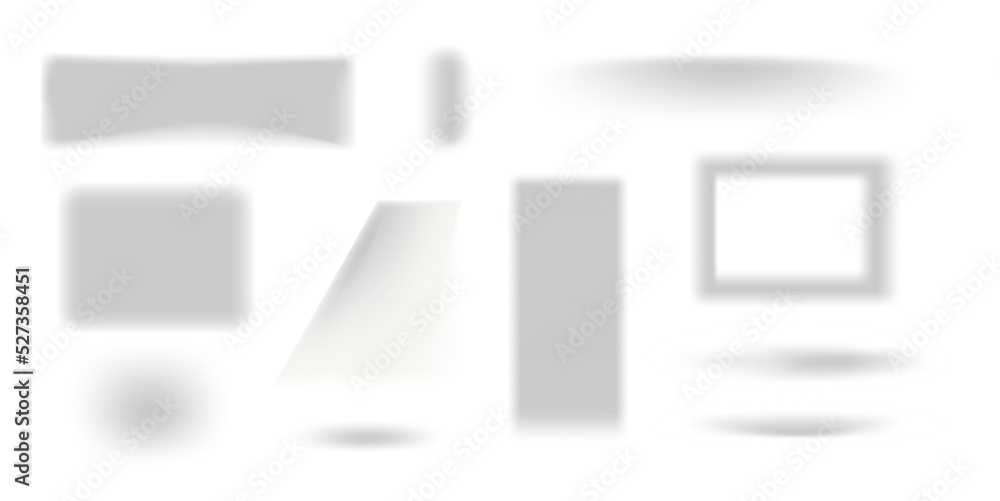 Realistic Shadows collection on transparent background. Stock ...