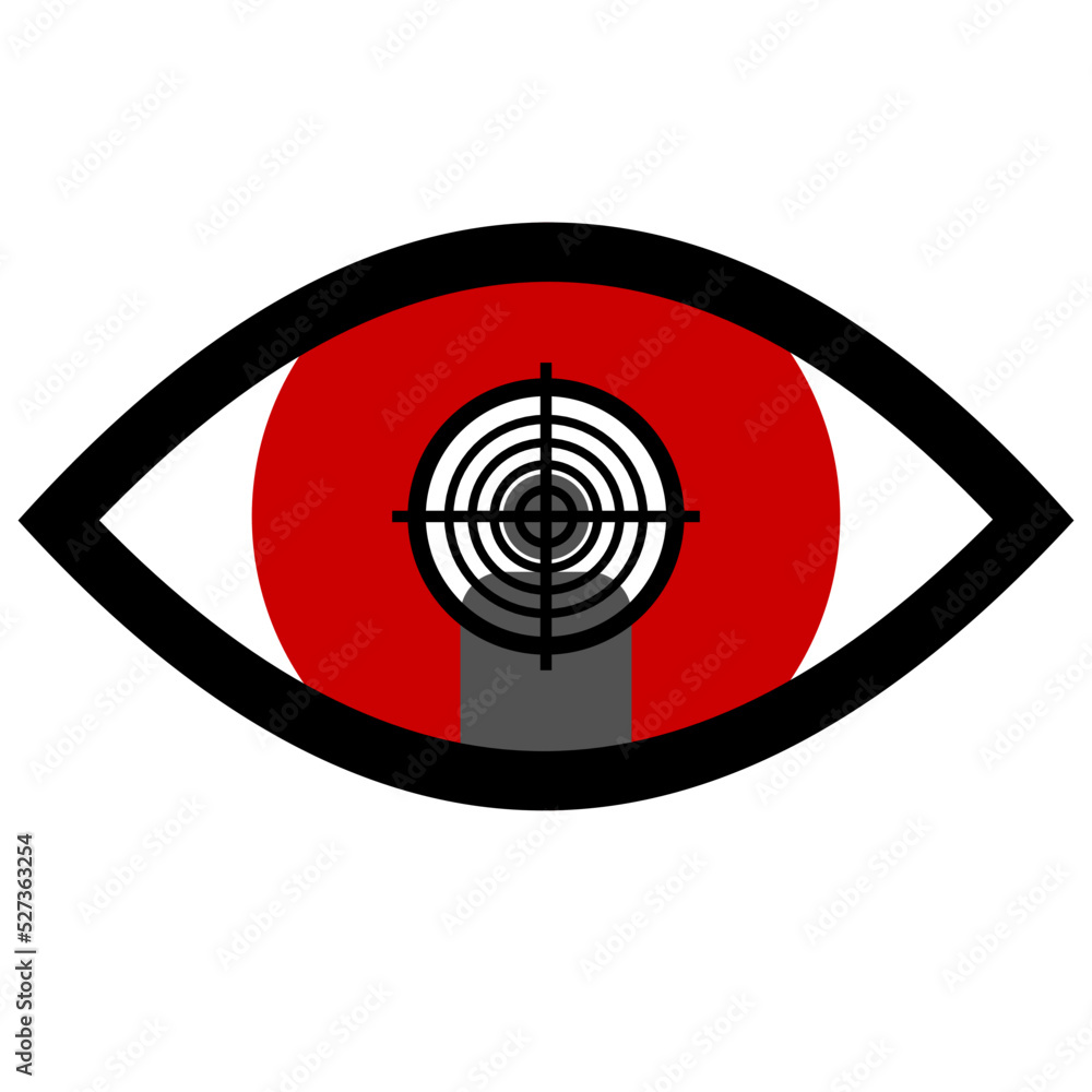 Observation eye. Vector graphic of an control symbol. Mass monitoring ...