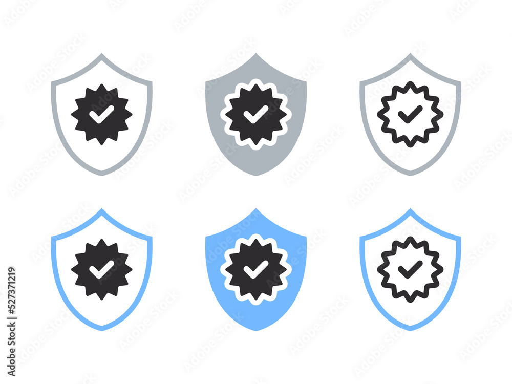 Verified icons. Shield and check mark sign. Verified sign concept ...