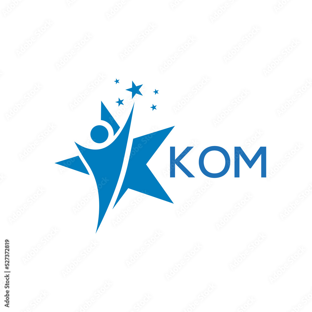 KOM Letter logo white background .KOM Business finance logo design ...