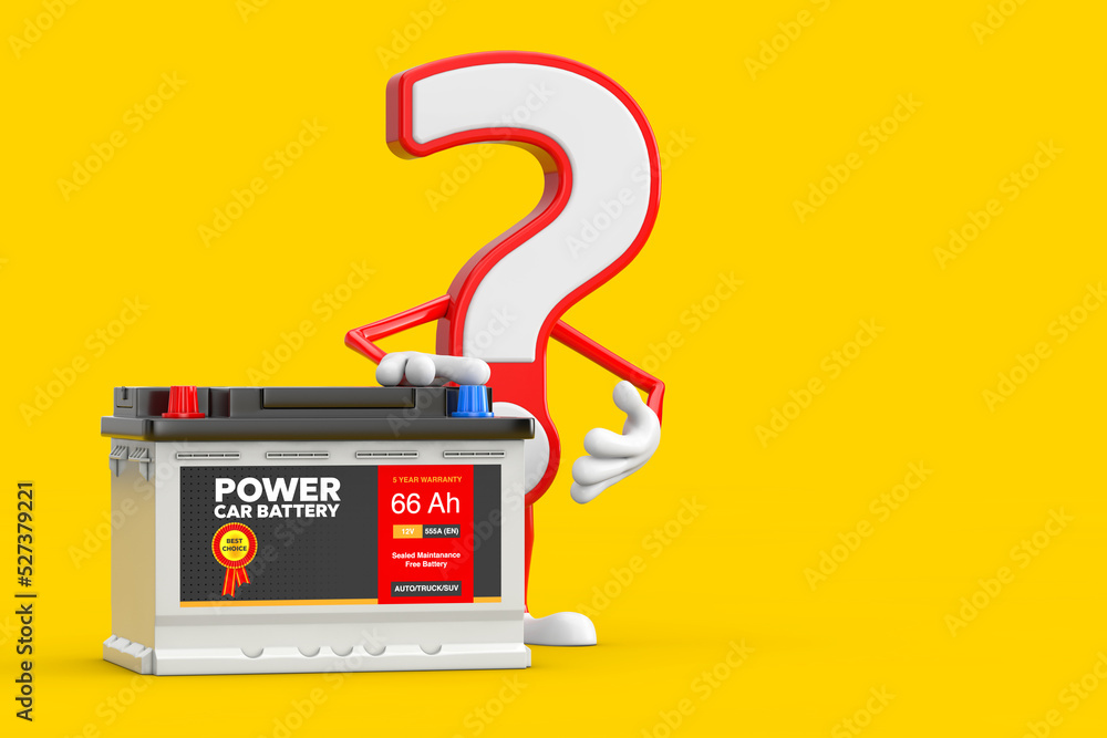 Question Mark Sign Cartoon Character Person Mascot and Rechargeable Car ...