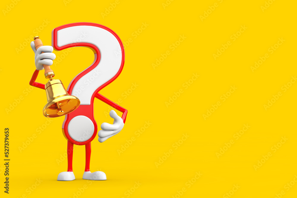 Question Mark Sign Cartoon Character Person Mascot with Vintage Golden ...