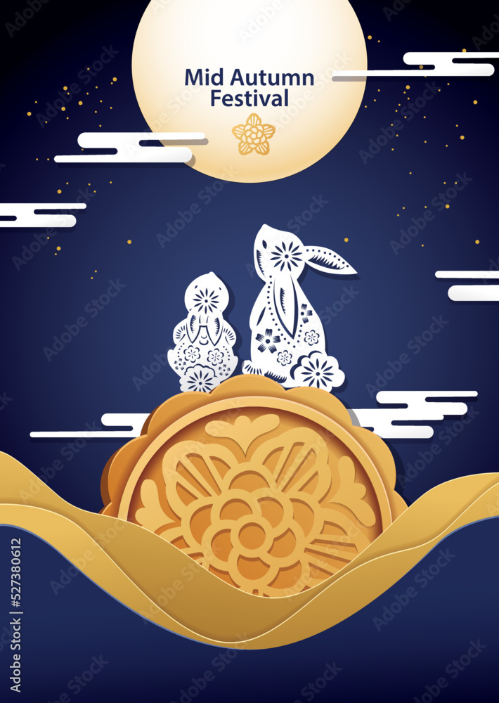 Vector of Mid Autumn Festival for greeting cards, posters, holiday ...