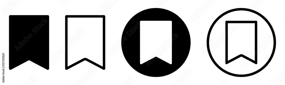 Set of bookmark icons. Symbol for website design, logo, app, UI. Vector ...