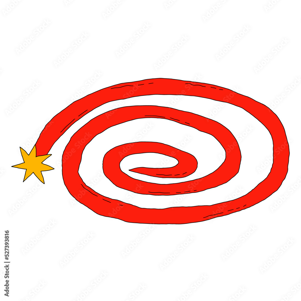 isolated sticker-shooting star with rainbow.1970 psychedelic logo ...
