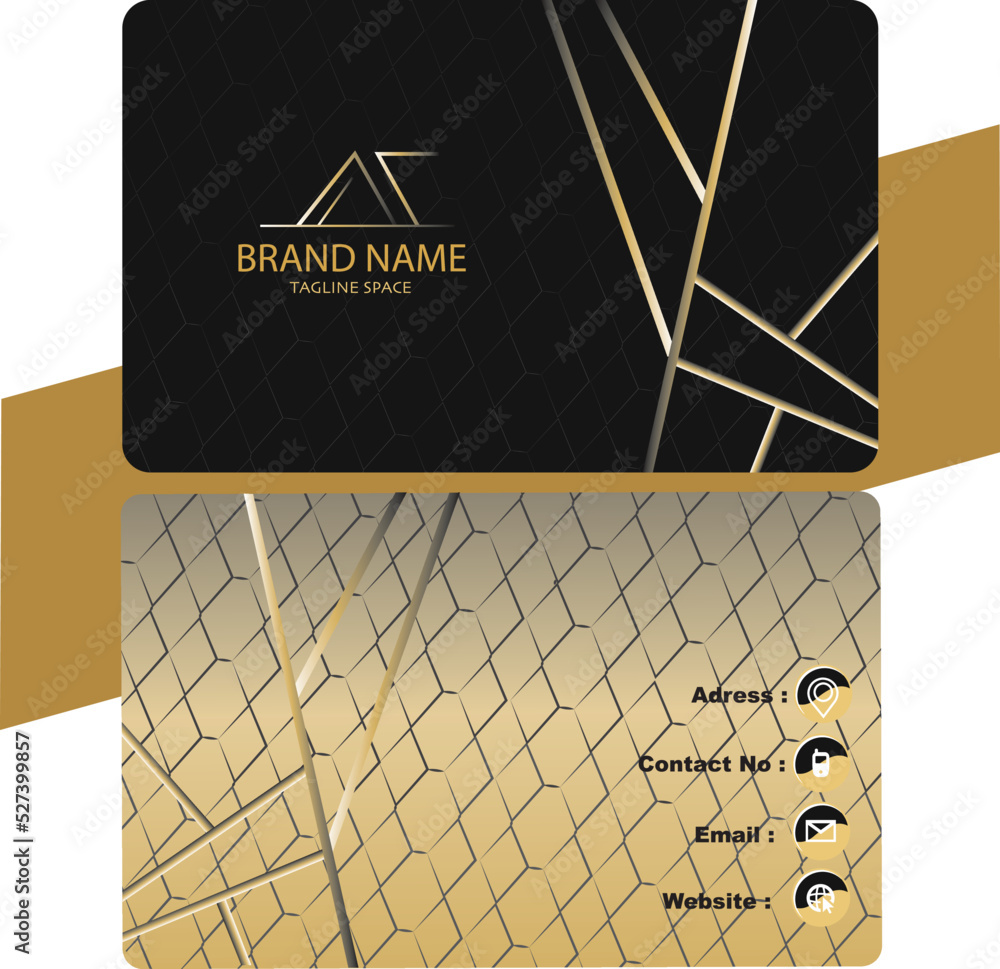 Modern Minimal Black Business Card or Visting Card Design Template with ...