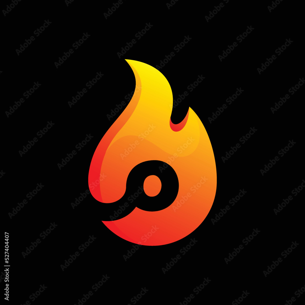 O letter fire vector logo icon Stock Vector | Adobe Stock