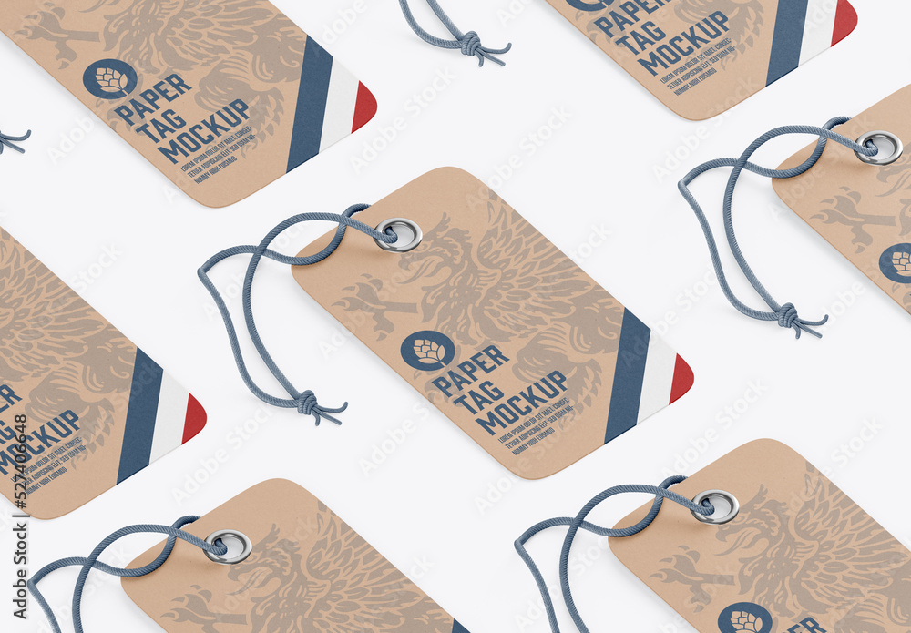 Set Hang Tags Mockup Stock Template | Adobe Stock