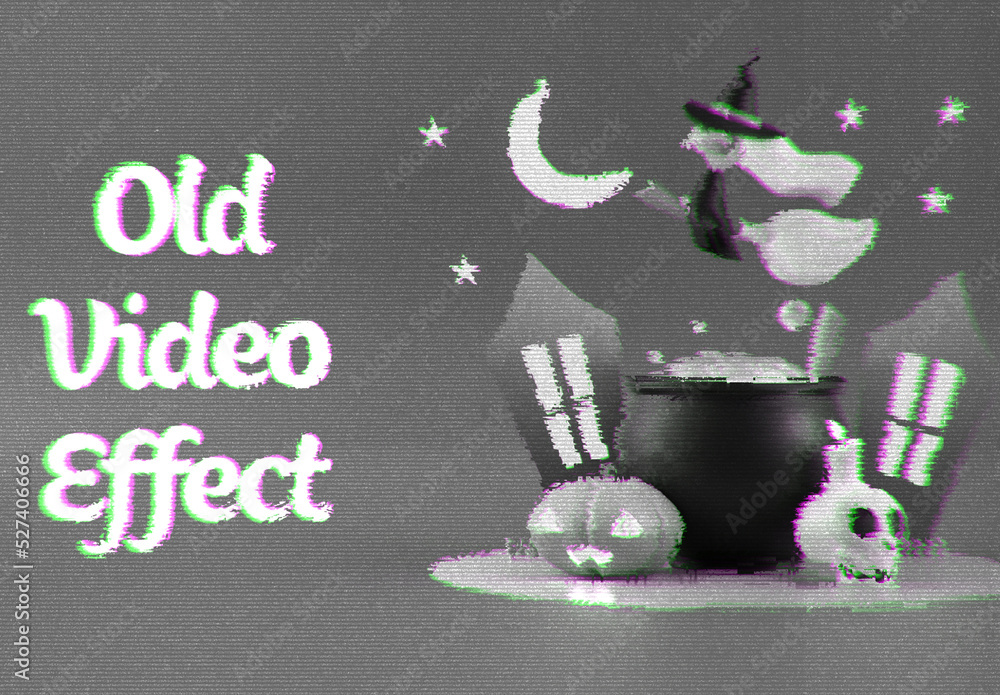 Old Video Effect Mockup Stock Template | Adobe Stock