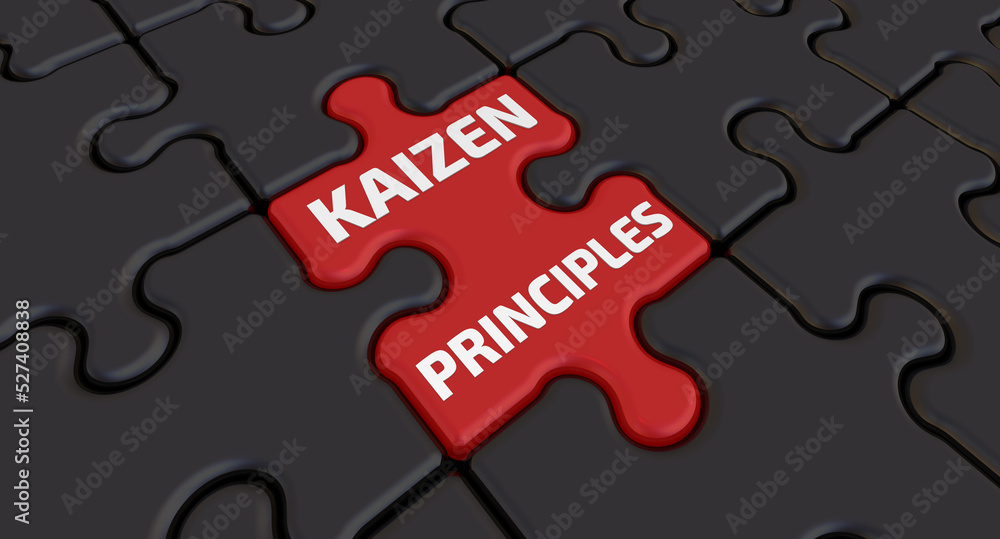 Kaizen principles. The inscription on the red element of the puzzle ...