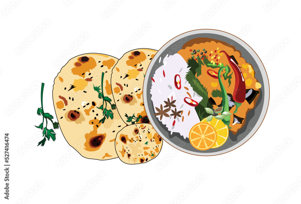 Easy Chickpea And Spinach Curry Indian and Pakistani food vector ...