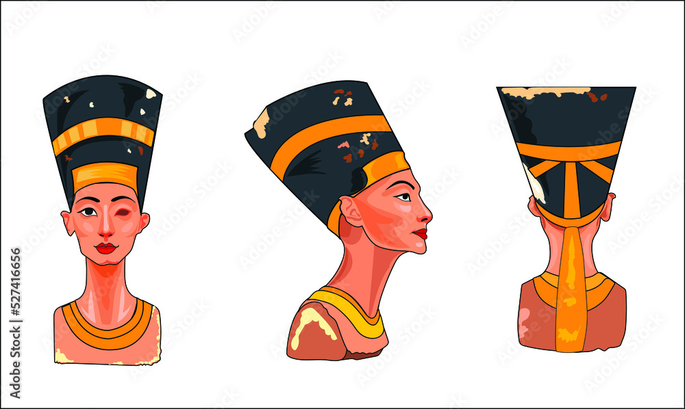 Egyptian Queen Nefertiti Was Isolated On White Background Great Royal