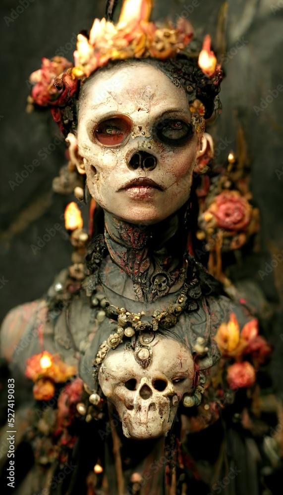 Vintage horror scene with a gothic fictional woman. Artistic abstract ...