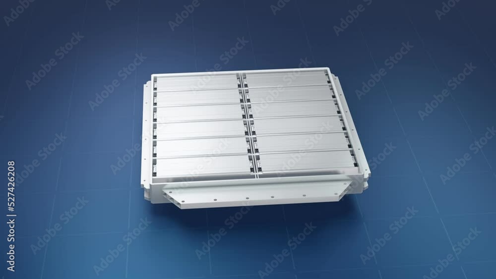 Electric vehicle lithium ion rechargeable battery module inside metal ...