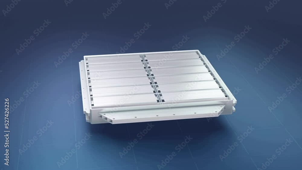 Electric vehicle lithium ion rechargeable battery module inside metal ...