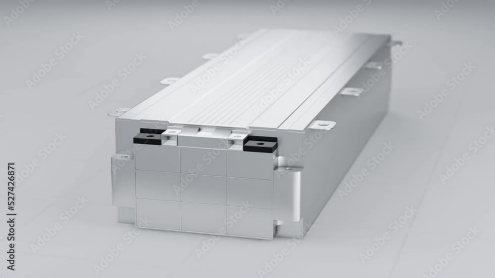 Electric vehicle lithium ion rechargeable battery module inside metal ...