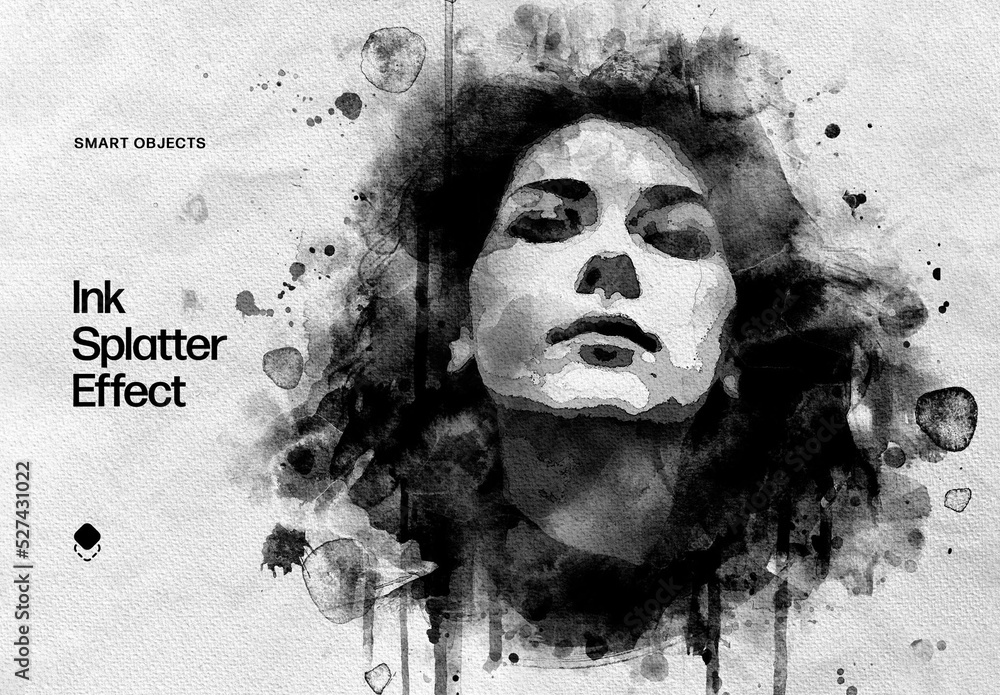 Ink Painting Photo Effect Mockup Stock Template | Adobe Stock