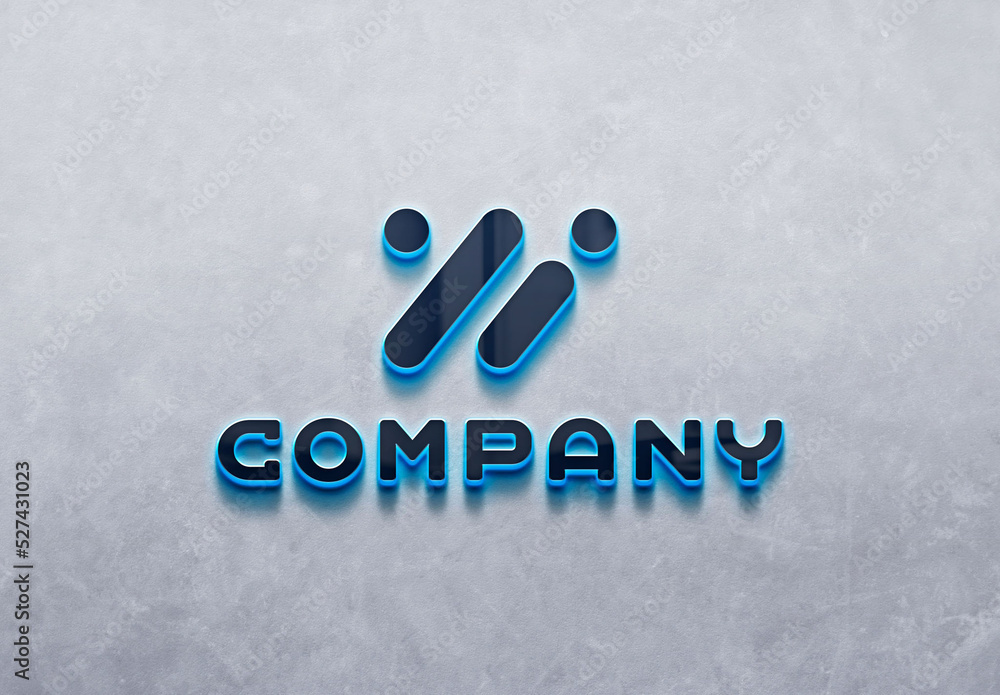 Glossy Light Box Wall Sign Logo Mockup Stock Template | Adobe Stock