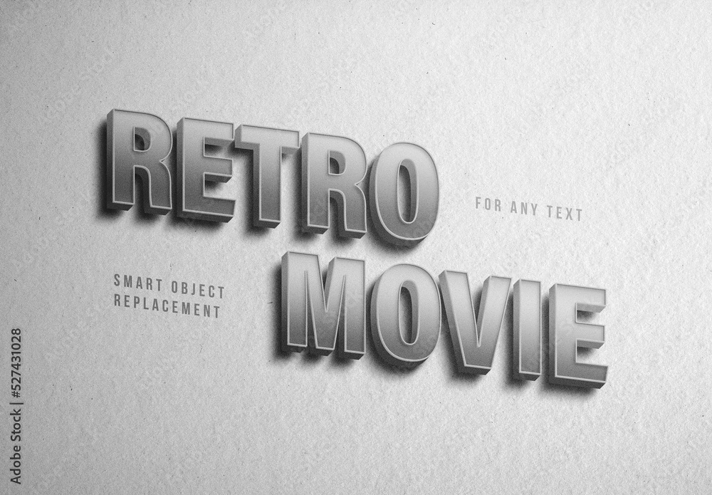 Retro Outline Text Effect Mockup Stock Template | Adobe Stock