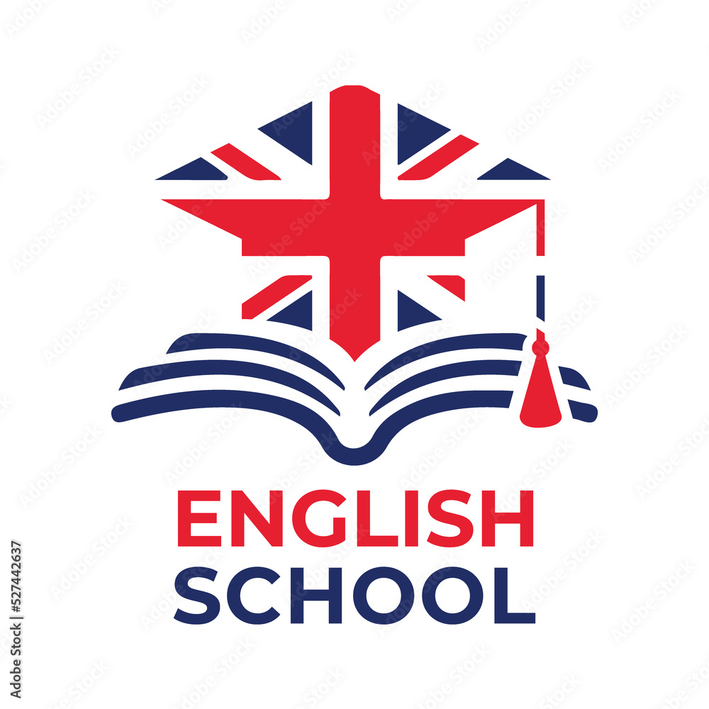 Vector logo of the English language school เวกเตอร์สต็อก | Adobe Stock