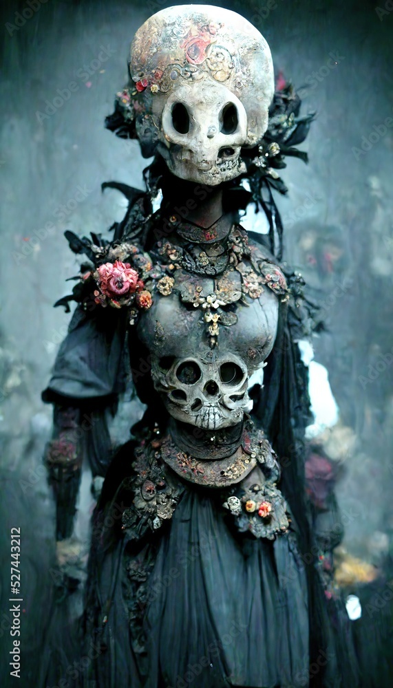 Vintage horror scene with a gothic fictional woman. Artistic abstract ...