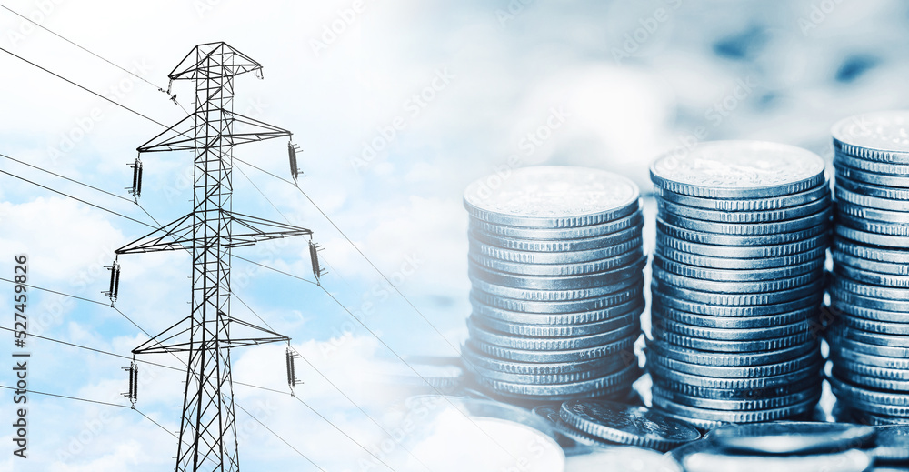 Electricity prices background. Household expenses rising. Electrical ...