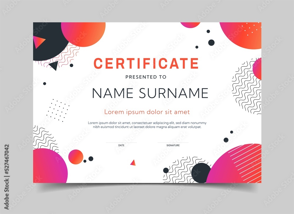 Abstract certificate or diploma. Modern design for electronic documents ...