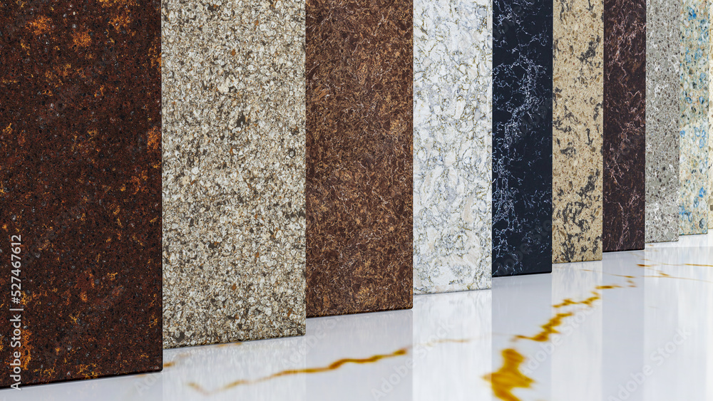 silestone and quartzite kitchen countertops Stock Photo | Adobe Stock