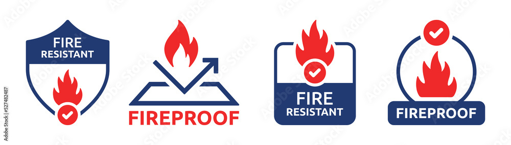 Fireproof icon set. Fire resistant icon sign vector illustration. Stock ...