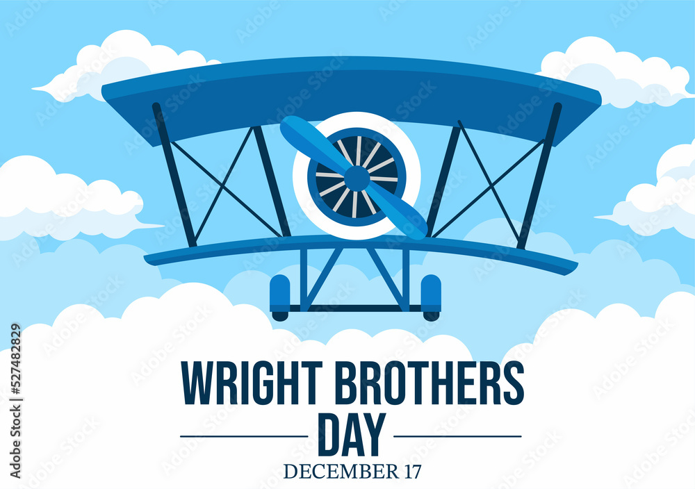 Wright Brothers Day on December 17th Template Hand Drawn Cartoon ...