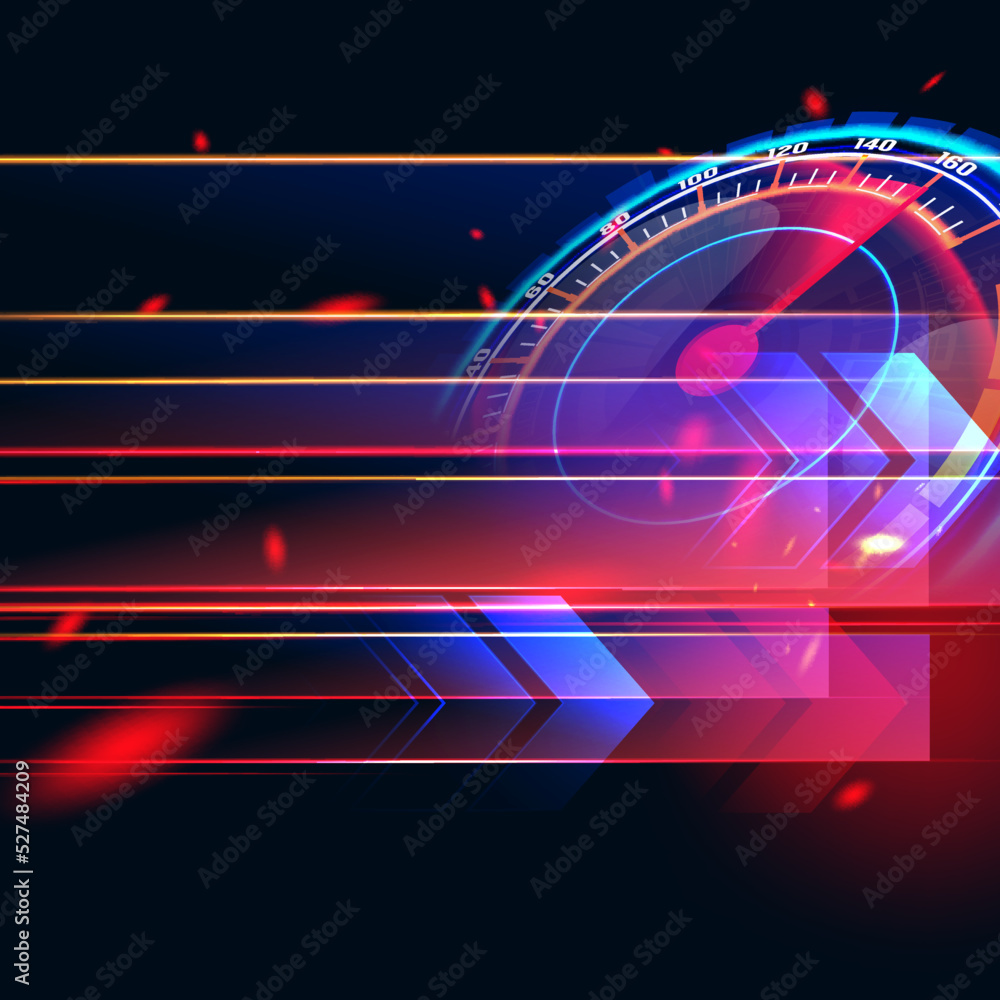 Speed motion background with fast speedometer car. Racing velocity ...