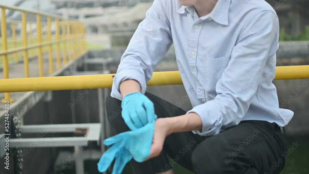 Wastewater treatment concept. Service engineer on waste water Treatment ...