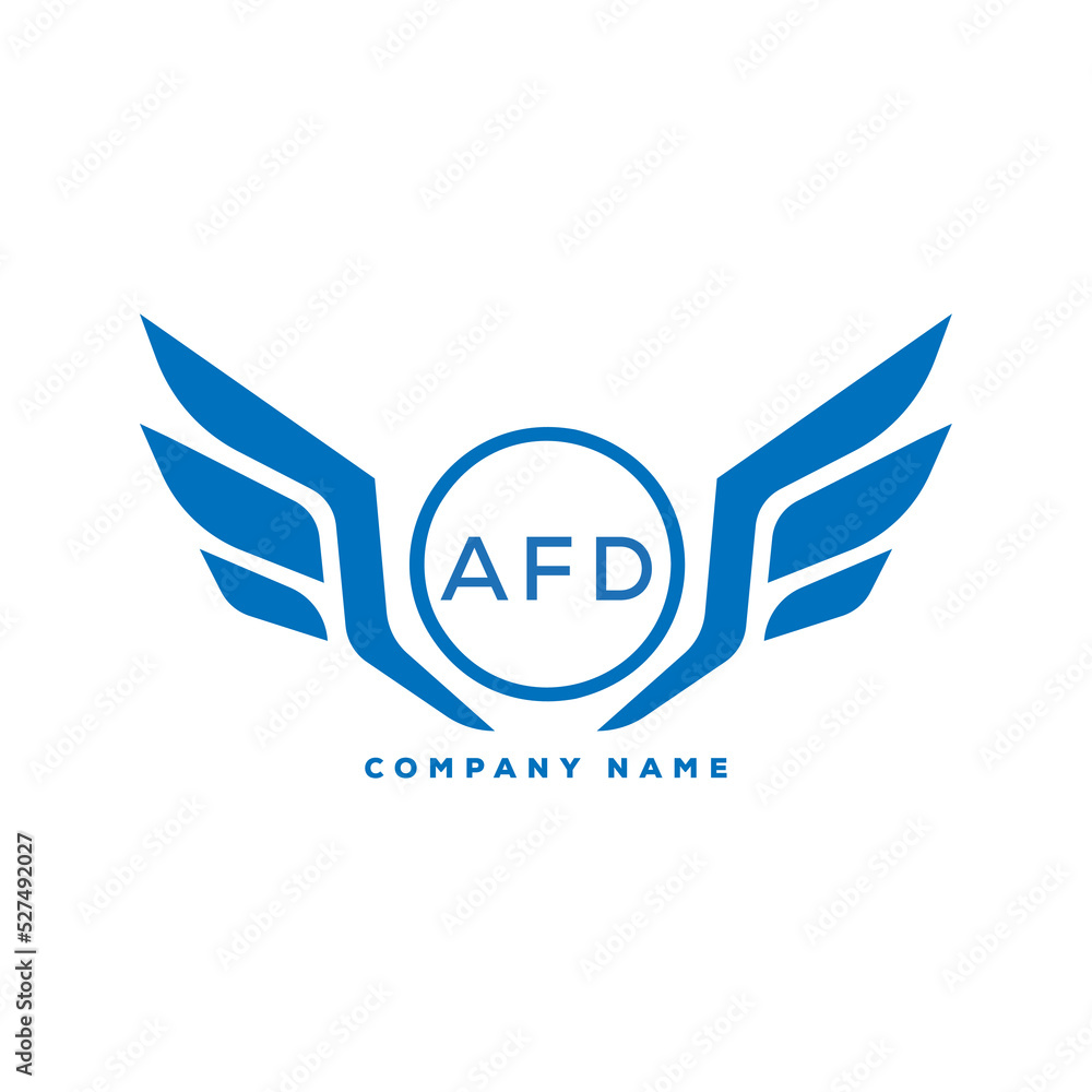AFD letter logo. AFD blue image on white background. AFD Monogram logo ...