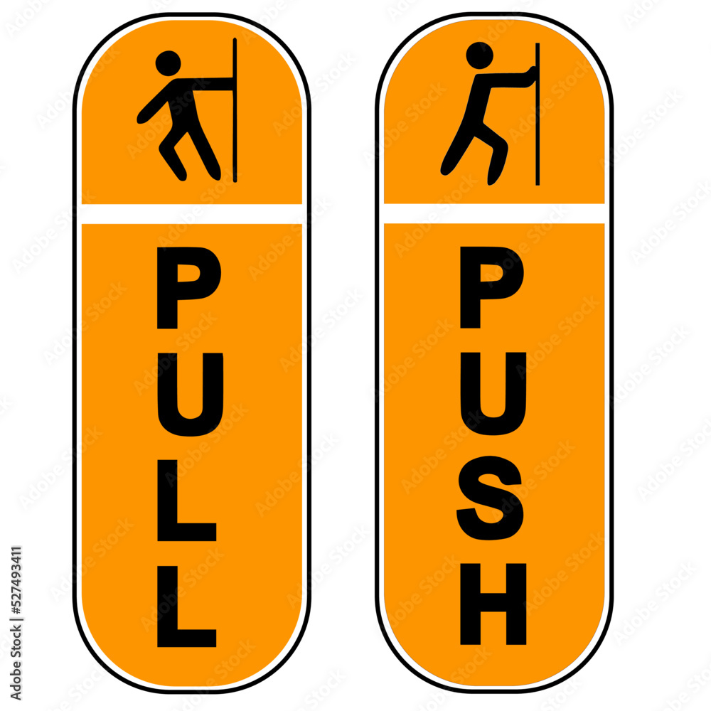 push and pull icons for office and shcool vector illustrations EPS, AI ...