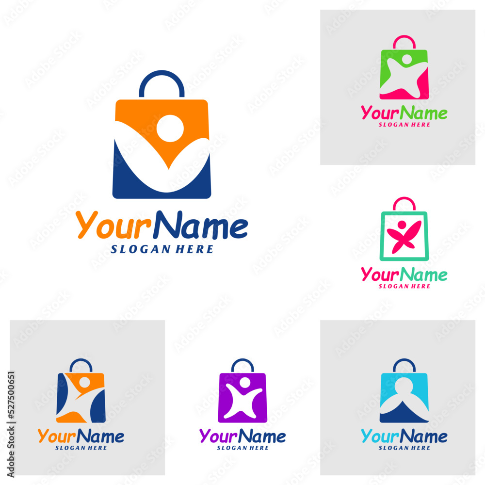 Set of Kids Shop Logo Design Template. Child Shop logo concept vector ...