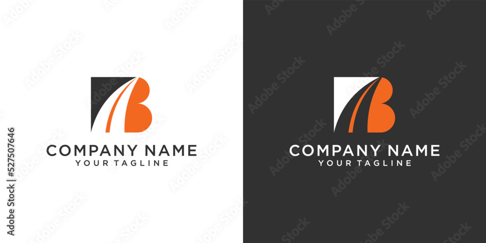 Initial letter B with street vector logo design. Stock Vector | Adobe Stock