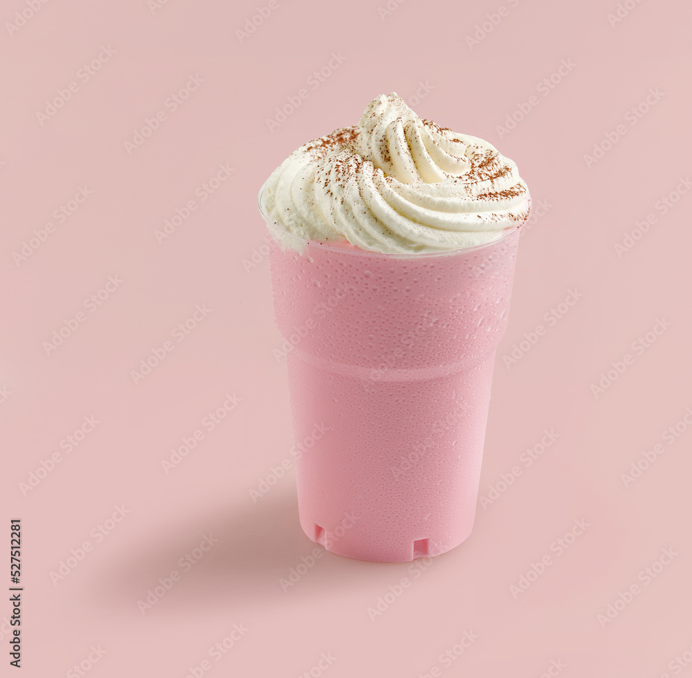 pink strawberry milkshake Stock Photo | Adobe Stock