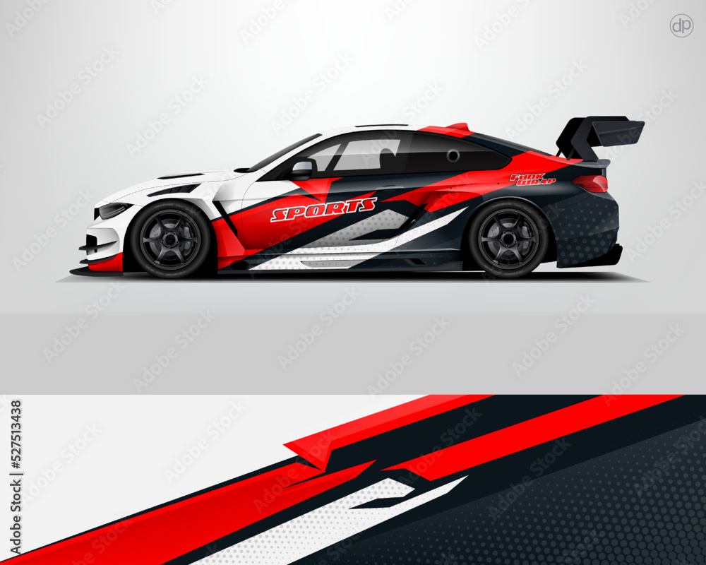 Car decal wrap design vector. Graphic abstract stripe racing background ...