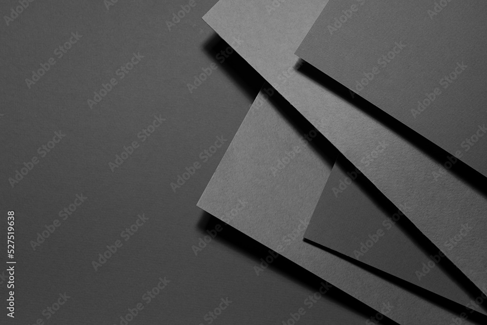 Carbon grey abstract geometric background with fly rectangle stepped ...
